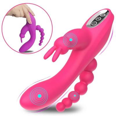 China Medical Silicone Rabbit Vibrator 3.7V Dual Stimulation Sex Toy for Women Couples for sale