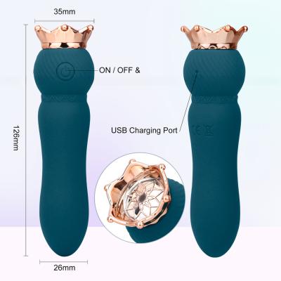 China Rechargeable Crown Bullet Vibrator Safe Silicone 10 Frequency G Spot Clitoral Stimulator 130mm for sale