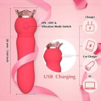 China Rechargeable Crown Bullet Vibrator Safe Silicone 10 Frequency G Spot Clitoral Stimulator 130mm for sale