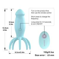 China Remote Control Octopus Vibrator 10 Modes Pink Silicone Anal Plug Clitoral Massager 125mm for sale
