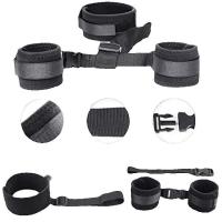 China BDSM Slave Restraint Set PU Metal Collar Wrist Cuffs Mouth Gag 150g SM-009 for sale