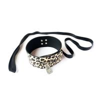 China Adjustable SM Wrist Ankle Spreader Bondage Kit 10 Piece Set Body Safe PU Leopard Print Adult Sex Toys for sale