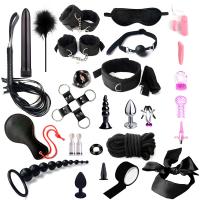 China 28Pcs BDSM Bondage Set PU Leather Fetish Kit Restraints Slave Handcuff Sex Toy for Couples for sale