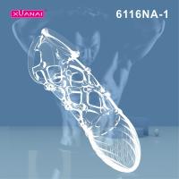 China Transparent TPE Stretchable Spike Crystal Penis Cover with Curve Cavity Delay Design for sale