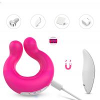 China Waterproof Medical Silicone Vibrating Cock Ring Sex Toy IPX7 77mm for Couples for sale