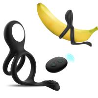 China Remote Control Masturbator with Delay Ejaculation Penis Ring 7 Vibration Modes 65g Silicone Sex Toy for Men for sale