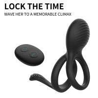 China Remote Control Masturbator with Delay Ejaculation Penis Ring 7 Vibration Modes 65g Silicone Sex Toy for Men for sale