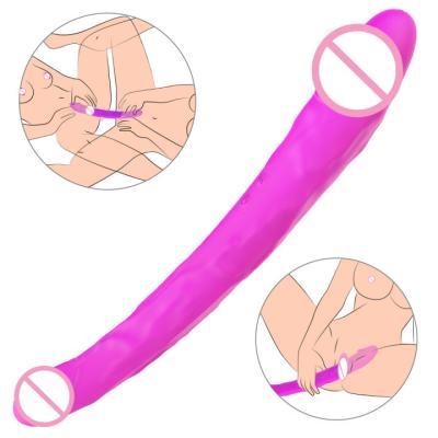 China Remote Control Vibrating Double Dildo Silicone Sex Toy for Women 304mm 9 Modes for sale