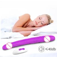 China Remote Control Vibrating Double Dildo Silicone Sex Toy for Women 304mm 9 Modes for sale