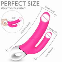China G Spot Rabbit Vibrator Realistic Silicone Double Dildo 235mm for Women Vagina Anus for sale