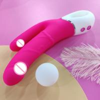 China G Spot Rabbit Vibrator Realistic Silicone Double Dildo 235mm for Women Vagina Anus for sale