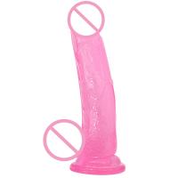 China TPE Transparent Thick Dildo 20cm Extended Anal Penis Adult Sex Toy Colorful Female Masturbation for sale