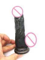 China TPE Transparent Thick Dildo 20cm Extended Anal Penis Adult Sex Toy Colorful Female Masturbation for sale