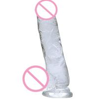 China TPE Transparent Thick Dildo 20cm Extended Anal Penis Adult Sex Toy Colorful Female Masturbation for sale
