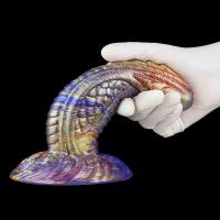 China Colorful TPE Silicone Monster Dildo 20cm Realistic Suction Cup Anal Dragon Dildo for Women Adult Sex Toy for sale
