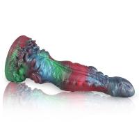 China Custom Color Silicone Dildo Handmade Huge Anal Plug Dragon Monster Alien Dildo 21.5x4.8cm for sale