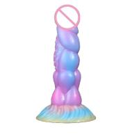 China Glow in the Dark Liquid Silicone Dildo 21.5x4.5cm for Women Masturbation Sex Toy for sale