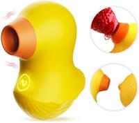 China Mr. Duck Silicone Breast Sucking Sex Toy with 7 Vibration Modes Yellow for sale