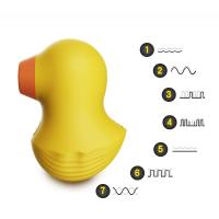 China Mr. Duck Silicone Breast Sucking Sex Toy with 7 Vibration Modes Yellow for sale