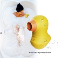 China Mr. Duck Silicone Breast Sucking Sex Toy with 7 Vibration Modes Yellow for sale
