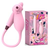 China 2 in 1 Dog Dildo with Sucking Vibrator Clitoris Nipple Sucker Anal Plug USB Rechargeable IP7 Waterproof 385mm for sale