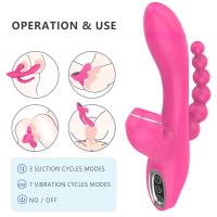 China 3 in 1 Clitoris Sucking Vibrator Anal Beads Dildo for Women Vagina Clit Stimulator Wearable Sex Toy 10 Speed for sale