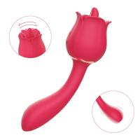 China Torbers Rose Sex Toy Vibrator for Women 9 Modes 187mm G Spot Tongue Licking Dildo for sale