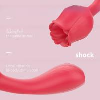 China Torbers Rose Sex Toy Vibrator for Women 9 Modes 187mm G Spot Tongue Licking Dildo for sale