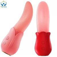 China Rechargeable Silicone Tongue Licking Vibrator 85mm 10 Modes Clitoral Stimulator Waterproof Adult Sex Toy for Women Couples for sale