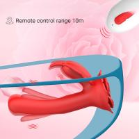 China Rose Licking Tongue Vibrator 9 Frequency G-spot Stimulator Silicone Clitoral Massager 166g for sale