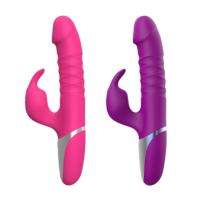 China G Spot Rabbit Vibrator 3.7V 700mAh Telescopic Thrusting Realistic Silicone Dildo for Women for sale