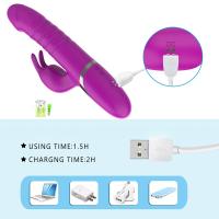 China G Spot Rabbit Vibrator 3.7V 700mAh Telescopic Thrusting Realistic Silicone Dildo for Women for sale