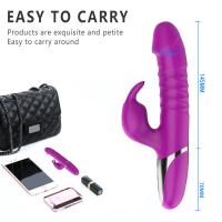 China G Spot Rabbit Vibrator 3.7V 700mAh Telescopic Thrusting Realistic Silicone Dildo for Women for sale