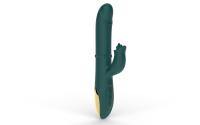 China 3in1 Rabbit Vibrator with Beaded Rotation Clitoris Stimulation G Spot Massager 7 Patterns USB Rechargeable 26cm for sale