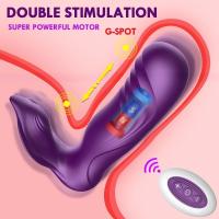 China Wearable Panty Vibrator USB Rechargeable Wireless Remote G-Spot Clitoris Stimulator 10 Speed Thrusting Dildo for sale