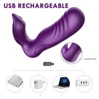 China Wearable Panty Vibrator USB Rechargeable Wireless Remote G-Spot Clitoris Stimulator 10 Speed Thrusting Dildo for sale