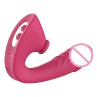 China 7 Modes Tapping Clitoris G Spot Vibrator Silicone Wearable Female Masturbation 10 Frequency Rose Red 14.2cm for sale