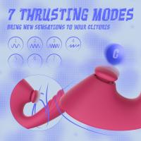 China 7 Modes Tapping Clitoris G Spot Vibrator Silicone Wearable Female Masturbation 10 Frequency Rose Red 14.2cm for sale