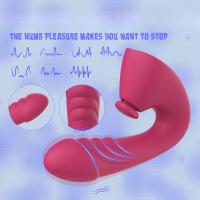 China 7 Modes Tapping Clitoris G Spot Vibrator Silicone Wearable Female Masturbation 10 Frequency Rose Red 14.2cm for sale