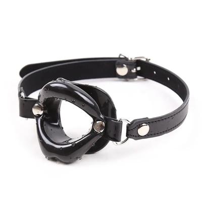 China Soft Silicone Mouth Plug with Leather Strap BDSM Role Play Toy 120g Adult Game Prop for sale