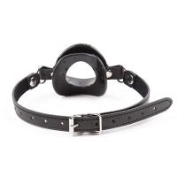 China Soft Silicone Mouth Plug with Leather Strap BDSM Role Play Toy 120g Adult Game Prop for sale