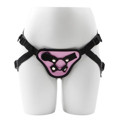 China Adjustable Leather Strap on Dildo Panties Bondage Chastity Belt for Lesbian SM Play 100g for sale