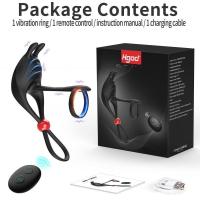 China Silicone Penis Ring Vibrator with Rabbit Ears 7 Speed Vibration Reusable Enlarger Black 66g for sale