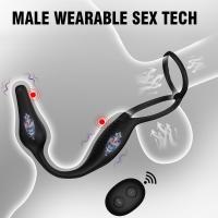 China 2 in 1 Clitoris Stimulator Prostate Massager with 7 Vibrating Modes Wireless Remote Control 92g for sale