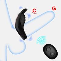 China Men Vibrating Ring Delay Sleeve G Spot Stimulator Silicone Sex Toy 7 Vibration Modes 41g for sale