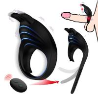 China Men Vibrating Ring Delay Sleeve G Spot Stimulator Silicone Sex Toy 7 Vibration Modes 41g for sale