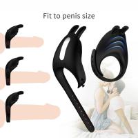 China Men Vibrating Ring Delay Sleeve G Spot Stimulator Silicone Sex Toy 7 Vibration Modes 41g for sale