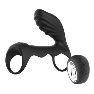 China Silicone Remote Control Vibrating Cock Ring with Clitoral Stimulator 3 Speeds 9 Modes 130mAh USB Magnetic Charging for sale