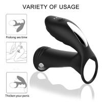 China Silicone Remote Control Vibrating Cock Ring with Clitoral Stimulator 3 Speeds 9 Modes 130mAh USB Magnetic Charging for sale