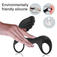 China Silicone Remote Control Vibrating Cock Ring with Clitoral Stimulator 3 Speeds 9 Modes 130mAh USB Magnetic Charging for sale